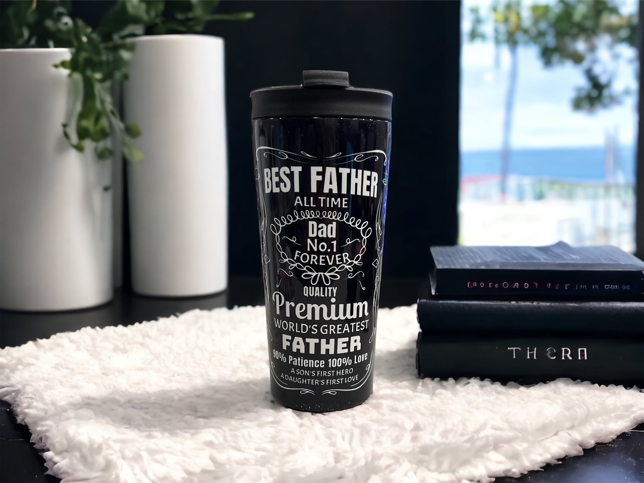 20oz Coffee Travel Tumbler with dual lids -Best Father – Wynns Witty Works